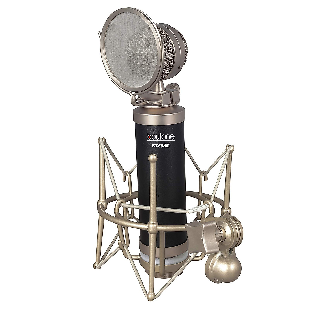 Boytone, Professional Studio Recording Podcast Condenser, Metal Shock Mount, Anti-Wind Cap (BT-68SM)