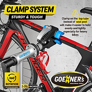 GOEHNER's E Bike Repair Stand Heavy Duty (Max 100 lbs) - Portable Bicycle Repair Stand Mechanics Workstand for Maintenance of Heavy E Bike, Bike Mountain Bike and Road Bike