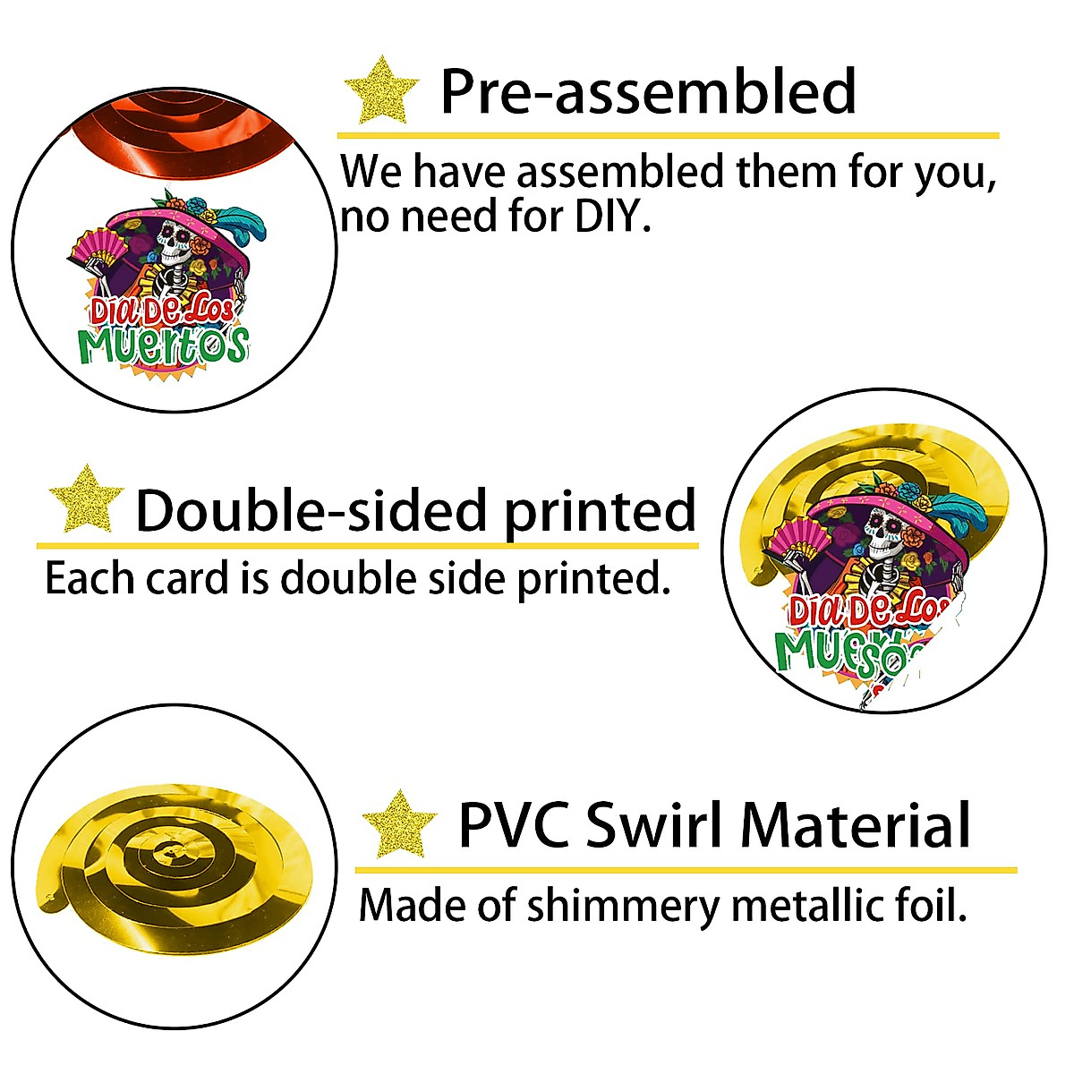 36 Pcs Dia De Los Muertos Decorations banner,NO-DIY Day Of The Dead Decorations Sugar Skull Decorations banner,Dia De Muertos Decorations for Mexican Party Supplies