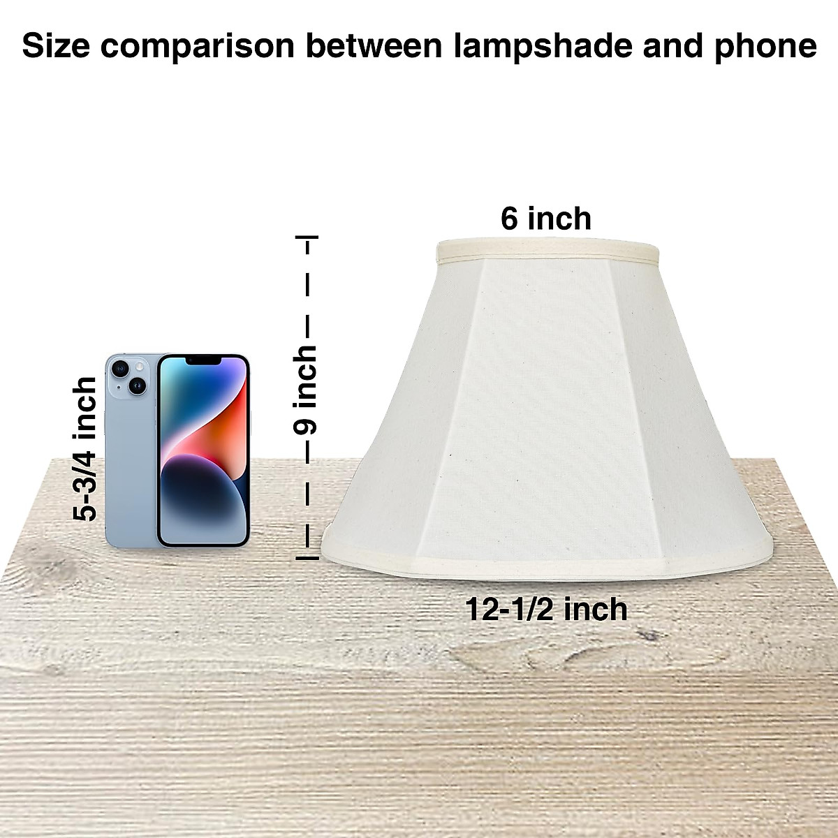 Thuipwroen Double Lamp Shades 6x12.5x9 inch,White Lampshades set of 2 Natural Linen Hand Crafted Lampshades Large