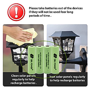 QBLPOWER Ni-CD AA 800mAh 1.2V Rechargeable Battery for Solar Outdoor Lights Lamp Garden Yard Lawn(8 Pieces)