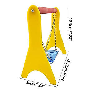 Lanema Bird Swing Baby Chick Toy Acrylic Swing Toy with Hanging Chain Perch Cage for Parrot