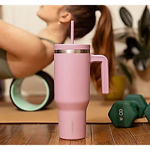 Hydrapeak Voyager 40 oz Tumbler with Handle and Straw Lid | Reusable Stainless Steel Water Bottle Travel Mug Cupholder Friendly | Insulated Cup | Holiday Gifts for Women Men Him Her (Lemon)