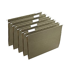 Staples 116764 Hanging File Folders 5-Tab Letter Size Standard Green 25/Bx