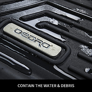 OEDRO Floor Mats Fit for 2015-2019 Ford Explorer Without 2nd Row Center Console, TPE All Weather Car Mats Accessories Includes 1st 2nd and 3rd Row Full Set Liners