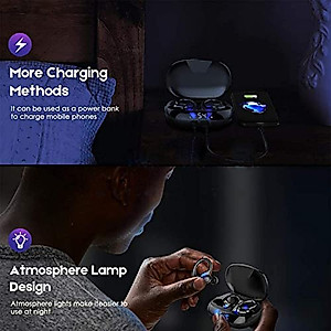 MUVLUX Conduction Headphone Bluetooth Headphones True Wireless Earbuds with Charging Case IPX6 Waterproof Hi-Fi Stereo Sound Earphones Built-in Mic in-Ear Headsets Deep Bass for Sport Running