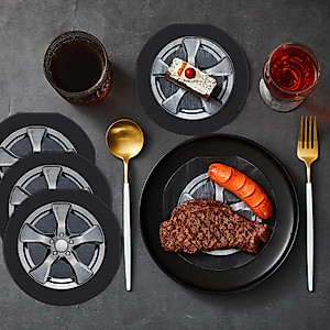 Henoyso 100 Pcs Tire Napkins Classic Race Car Wheel Paper Napkins for Race Car Baby Shower Birthday Party Decoration Supplies, 2 Ply