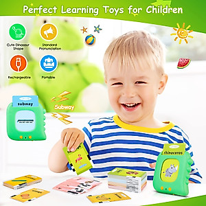 Beefox Talking Flash Cards for Toddlers 1-3, Autism Sensory Toys for Autistic Kids, Montessori Educational Learning Toys with 224 Sight Words, Speech Therapy Toys for 1-5 Year Old Boys Girls Gifts