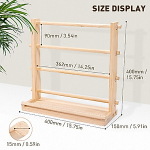 PUNLUXU Ribbon Storage Rack Spool Holder Organizer Sewing Craft Wreath Mesh Crochet Thread Tulle Roll Washi Tape Craft Florist Wrapping