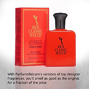 PB ParfumsBelcam Red Classic Match Eau de Toilette Spray, Our version of a Designer 2.54 Fl Oz