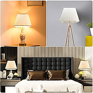 Lamp shades Set of 2, Drum Fabric Lamp Shades for Table Lamps and Floor Lights, Lampshades (Spider Fitter): 7.9" Top x 12" Bottom x 9.5" High, Lampshades Natural Linen Hand Crafted