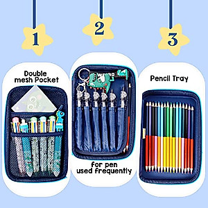 ZINO Dinosaur Pencil Case,Large Capacity 3D EVA Pencil Organizer with Compartment for School girls boys kids