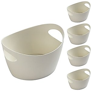 kaileyouxiangongsi 5PCS Desk Organizers, Mini Plastic Baskets for Office Organization, Organisation Storage Baskets for Home Kitchen Bedroom Decor，white