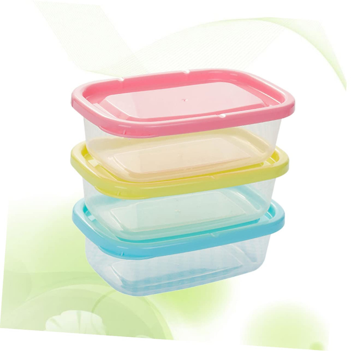 UPKOCH Stackable Mini Plastic Crisper Rectangular Food Containers 200ml Sealed Boxes Microwave Safe for Lunch Travel Color