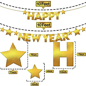 XtraLarge Gold Fringe Curtain Backdrop - 6.4x8 Feet, 2 Pieces | Happy New Year Banner - No DIY, 10 Feet | Backdrop for Happy New Year Decorations 2023 | New Years Eve Backdrop for NYE Decorations 2023