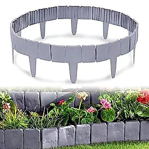 10pcs Faux Stone Garden Edging Border - Anti-deform Design, Yard and Garden Landscape Edging