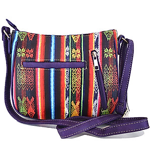 Native Conchos Studded Purse Women Rhinestone Crossbody Handbags Leather Tassel Country Adjustable Strap Single Shoulder Bag (Purple)