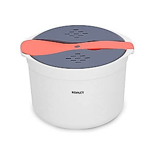 Koplex Easy & Multifunctional Rice Cooker Steam 2L Pot/Dishwasher Safe, Non-Stick, Non-Toxic & BPA Free/Dozens of Tasty & Healthy Meals in Minutes - Rice, Oats, Veggies, Pasta, Ramen, Quinoa & More