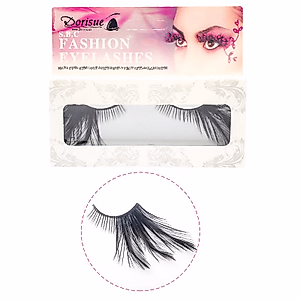 Dorisue halloween Feather Eyelashes witch makeup Cat eyes Black tail Lashes extension wedding Show Halloween Cosplay Wedding false lashes drama theatre model Hand-made Luxury Fashion Fake Lashes