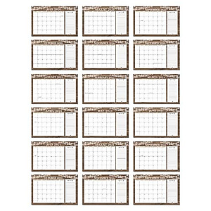 Rustic 2020-2021 Large Monthly Desk or Wall Calendar Planner, Big Giant Planning Blotter Pad, 18 Month Academic Desktop, Hanging 2-Year Date Notepad Teacher, Mom Family Home or Business Office 11x17"