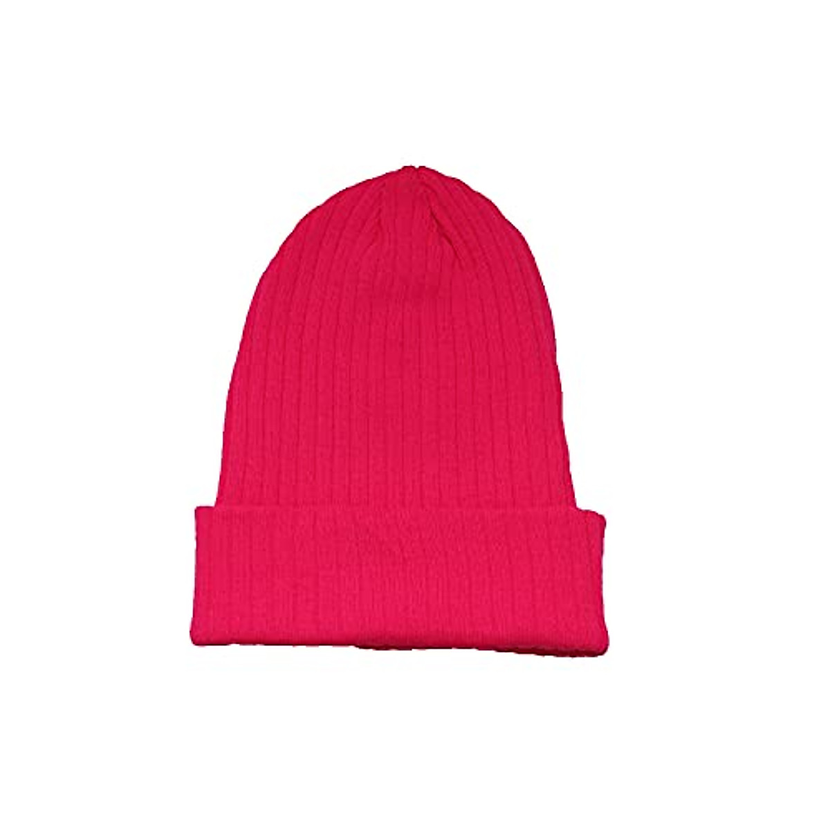 GOD CREATED 3D Logo Rib Knit Beanie (Hot Pink)