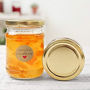 Spread The Love Stickers / 500 Canning Labels/Wedding Favor Homemade Jam Jelly Stickers / 1.5" Brown Kraft Small Business Label/Made in The USA