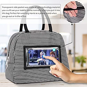 BALORAY Lunch Bags for Women Lunch Tote Cooler Bag with 2 Side Pocket Leak-proof Liner Insulated Lunch Box Lunch Bags for women/Picnic/Boating/Beach/Fishing/Work