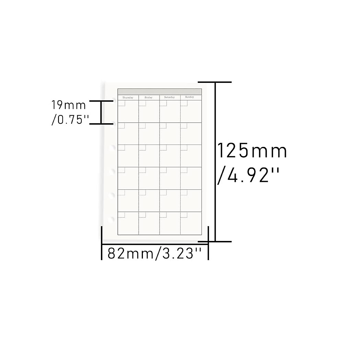 A7 Refill Paper 3 Pack Undated Daily&Weekly&Monthly Binder Inserts 6-Hole Punched Filler Paper Planner Refills, 135 Sheets/270 Pages Refillable Planner Binder Paper for A7 Planner Inserts
