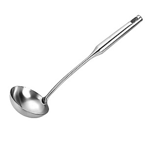 TBWHL Metal Soup Ladle 304 Stainless Steel Gravy Sauce Ladle with Long Handle for Kitchen 13.4"