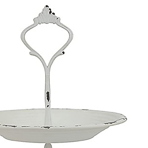 Stonebriar 2 Tier Trinket Tray with Attached Handle, 9.8", 9.8 x 7.6