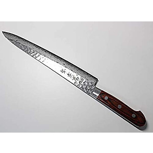 SAKAI TAKAYUKI hammered Damascus 17 Layer VG10 Sujihiki slicer knife 240mm