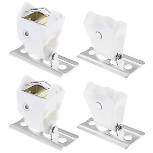Micro Traders 2PCS Cord Idler Pulley & 2PCS Cord Lock Mechanism Swivel Type Roman Shade Cord Lock Window Blind Lock Home Blinds & Shades Accessories