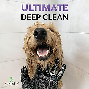 H HANDSON Pet Grooming Gloves - Patented #1 Ranked, Award Winning Shedding, Bathing, & Hair Remover Gloves - Gentle Brush for Cats, Dogs, and Horses (Grey, Small)