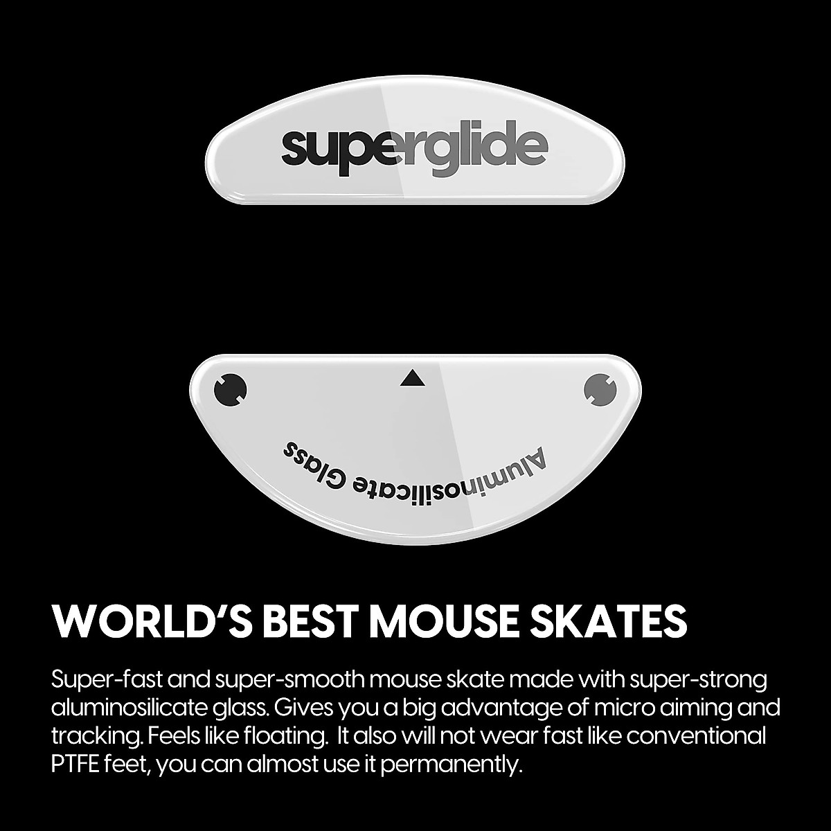 Superglide - Fastest and Smoothest Mouse Feet/Skates Made with Ultra Strong Flawless Glass Super Fast Smooth and Durable Sole for SteelSeries Aerox 3 / Aerox 9 Wireless