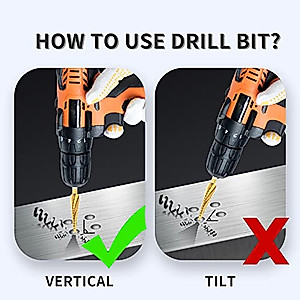 SILATU Step Drill Bit Set - 3 Pieces Titanium HSS Coated Step Drill Bit, 31 Sizes 1/4 Inch Hexagon Shank Step Drill Bit for Wood, Metal, Plastic, Multiple Hole (1/8”-1/2”, 3/16”-7/8”, 3/16”-1/2”)