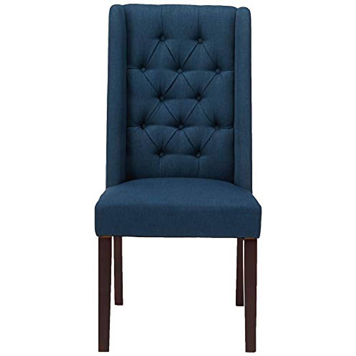 Christopher Knight Home Blythe Tufted Fabric Dining Chairs (, 2-Pcs Set - Navy Blue / Brown