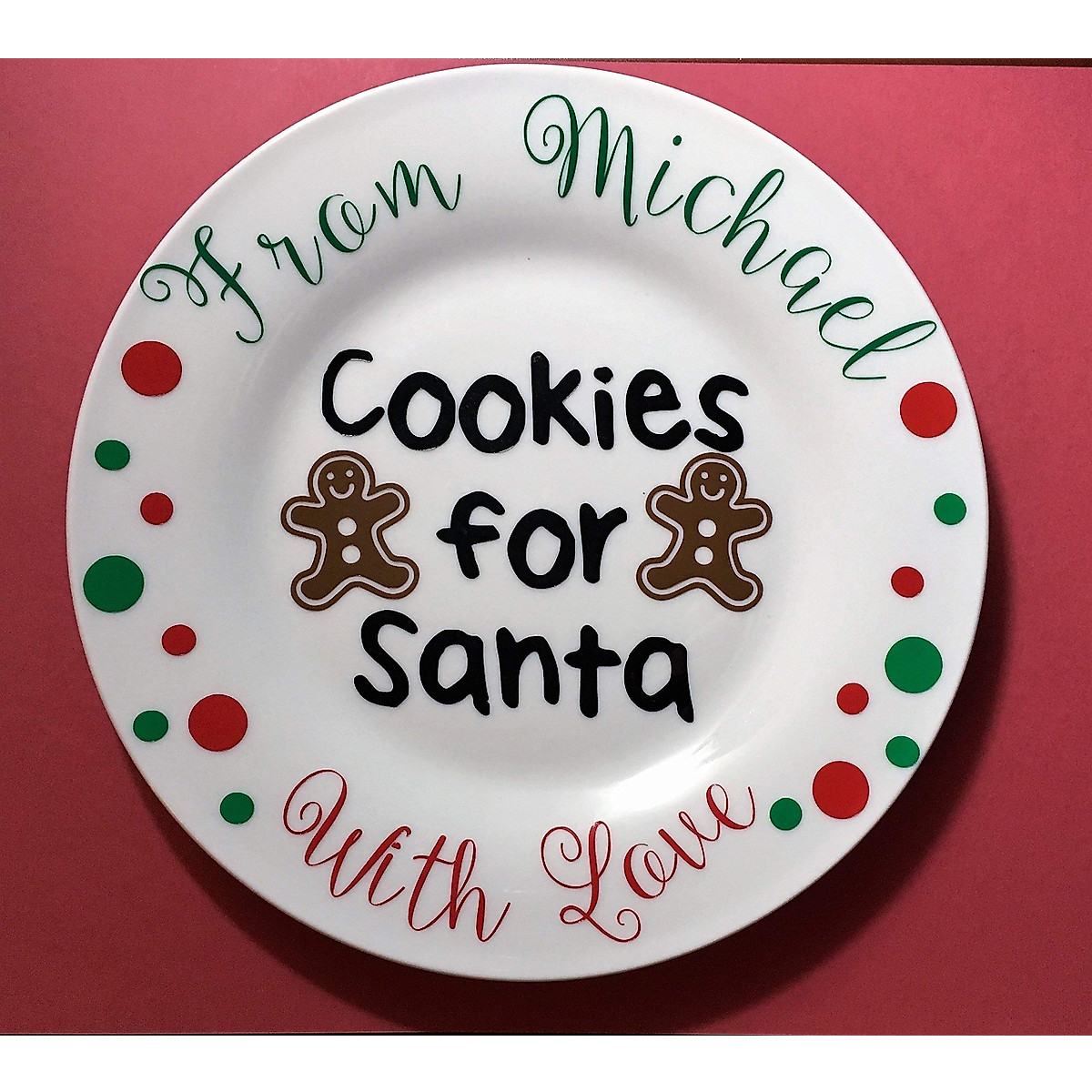 Personalized Cookies for Santa plate, Cookies for santa, Christmas cookie plate, Christmas plates
