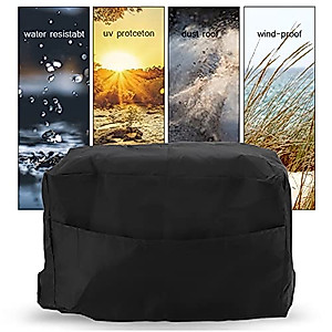 Mumusuki Generator Cover, Waterproof Universal Generator Cover 190T Silver Plated Polyester Taffeta UV Proof Welder Dust Cover for Most Generators for Garden Balcony Black