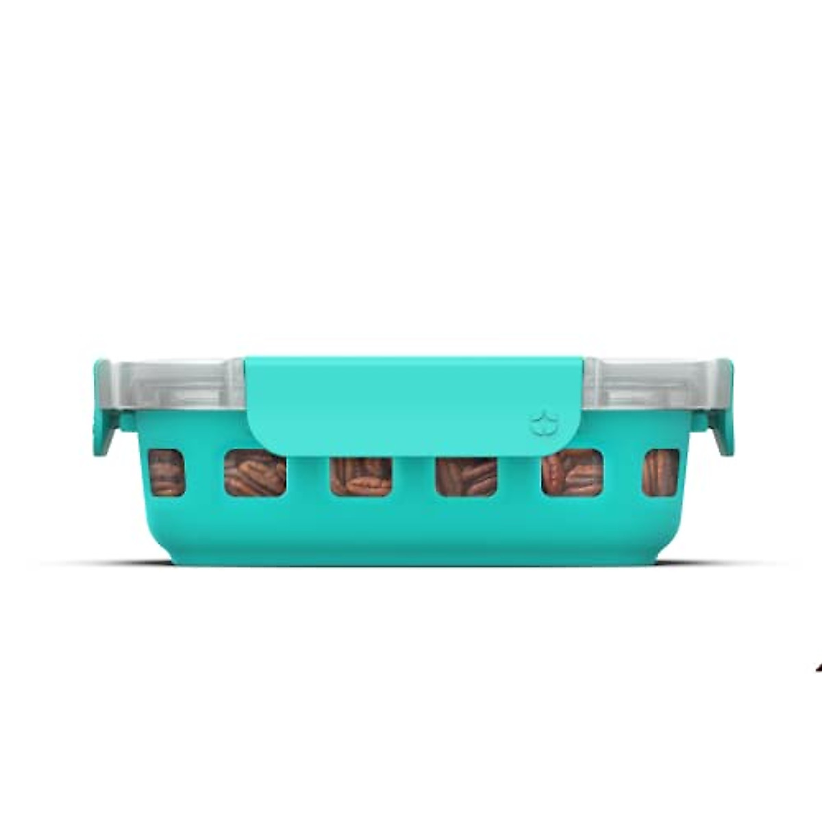 Ello Duraglass Meal Prep Container, 1.75 cup- Glass Food Storage Container with Silicone Sleeve and Airtight BPA-Free Plastic Lid, Dishwasher, Microwave, and Freezer Safe, Aquavia