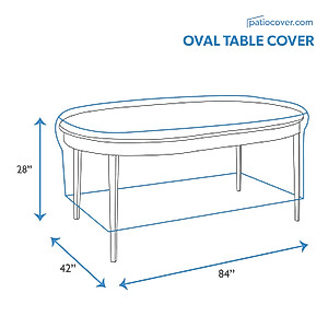 Patio Large Waterproof Oval Table Cover - Outdoor Patio Table Washable - Heavy Duty Furniture 84x42x28 Inch Oval Table Cover