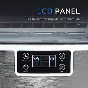 Northair Countertop Ice Maker 1 Gallon Self-Cleaning Square Ice 45lbs Daily Ice Cubes Ready in 20 Minutes with Ice Scoop