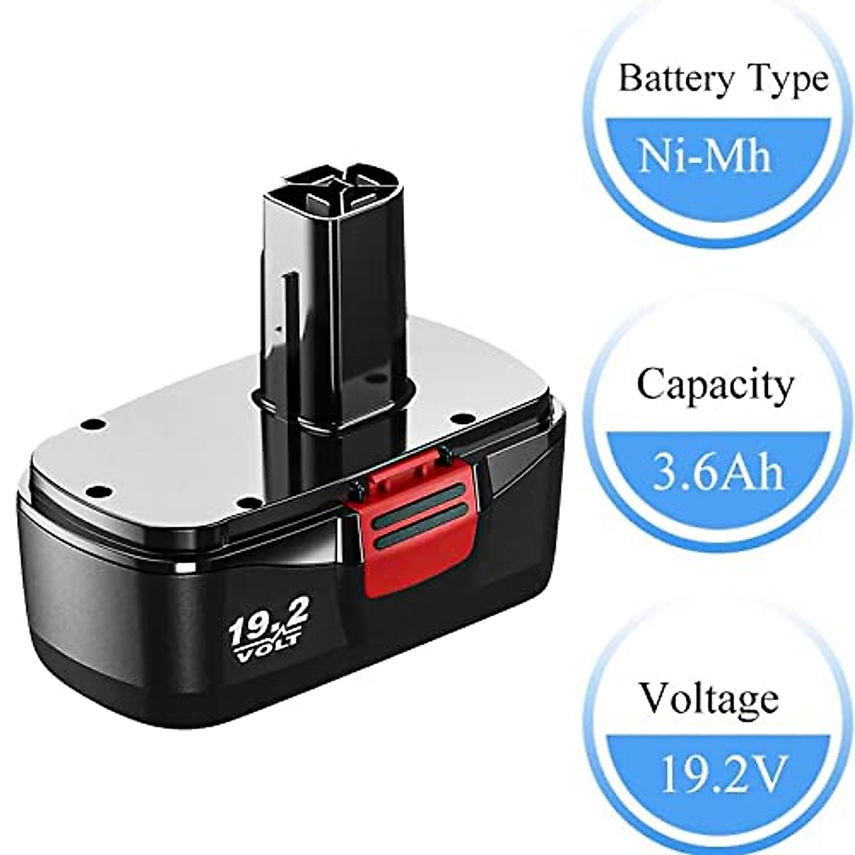 [Upgraded to 3.6Ah] 2 Pack Replacement Battery Compatible with Craftsman 19.2 Volt Battery C3 DieHard 130279005 130279003 130279017 315.115410 315.113753 315.11485 1302350211323903 1323517 120235021