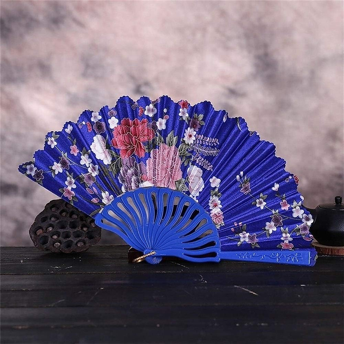 Hand Fan Folding Fan,Hand-held Fan,Wedding Folding Fan Chinese Style Dance Wedding Party Lace Silk Folding Hand Flower Fan Fans Hand Paper Folding Props Vintage Style