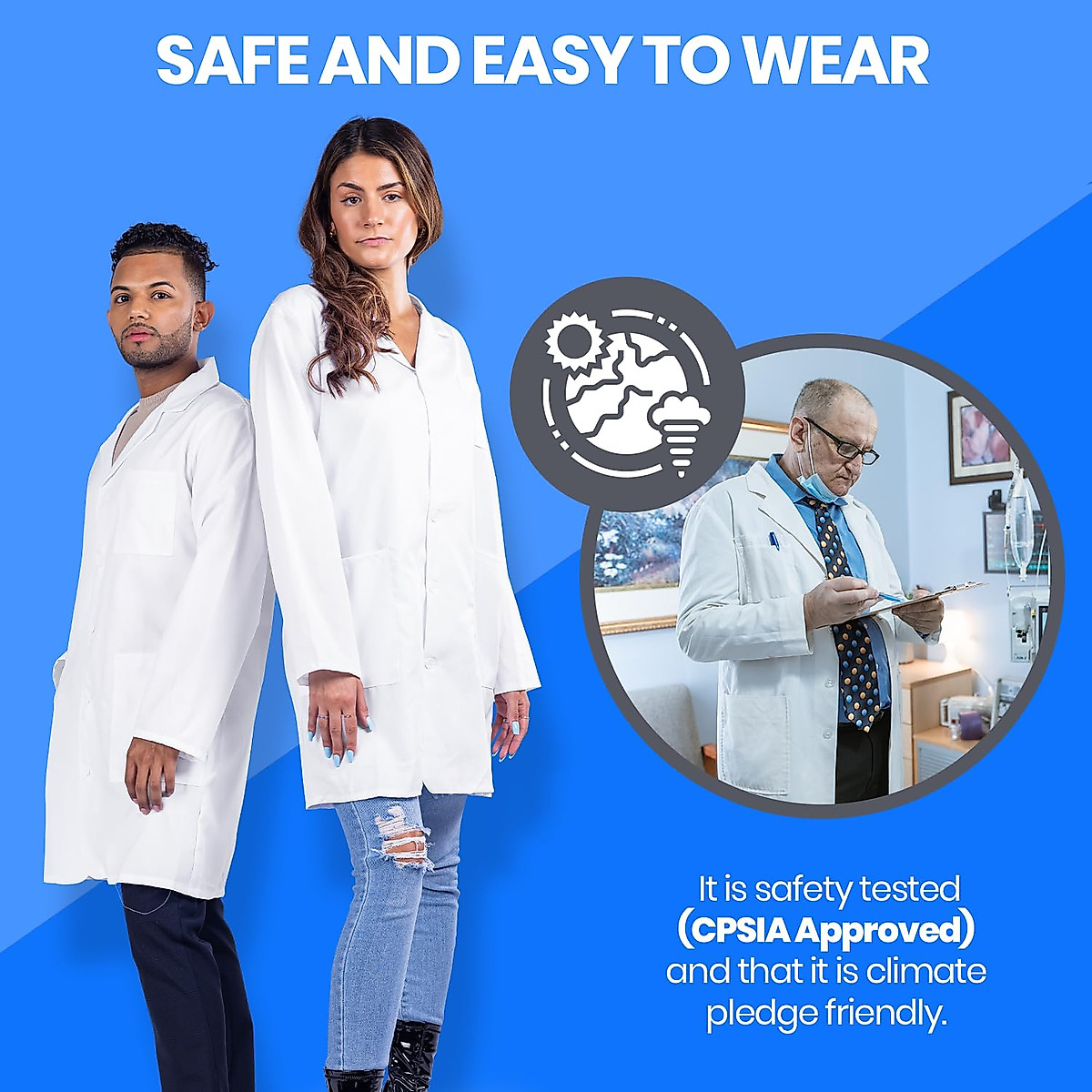 Dress up America Adults Unisex Doctor Lab Coat,White,Small