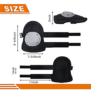 TILER Knee Pads for Work, Anti-Slip Collision Avoidance Kneepads for Men and Women with Comfortable Gel Cushion, Double Straps and Adjustable Clips for Construction, Gardening, Flooring 8129B-1