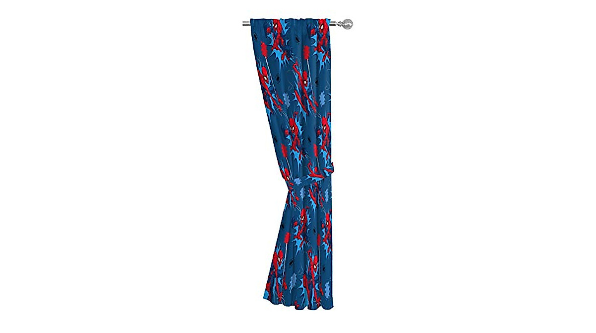 Jay Franco Kids Spiderman Curtain Set - Fun Blue Room Decor