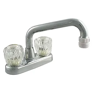 LDR 012 5205 Laundry Faucet, Dual Acrylic Handle, AB1953-Lifetime Plastic, Chrome