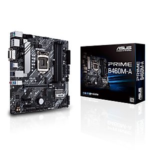 ASUS Prime B460M-A LGA 1200 (Intel® 10th Gen) Micro ATX Motherboard (Dual M.2, 1Gb LAN, USB 3.2 Gen 1 Ports, HDMI, DisplayPort, 4K@60Hz and Aura Sync RGB)