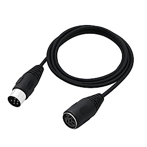 PNGKNYOCN MIDI Extension Cable DIN 6 Pin Male to Female Audio Adapter Jack Plug Cable for Digital Audio Devices(1.5m)