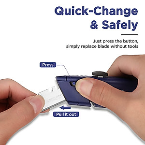 WORKPRO 2-in-1 Folding Knife & Box Cutter with 23pcs SK5 Blades Extra